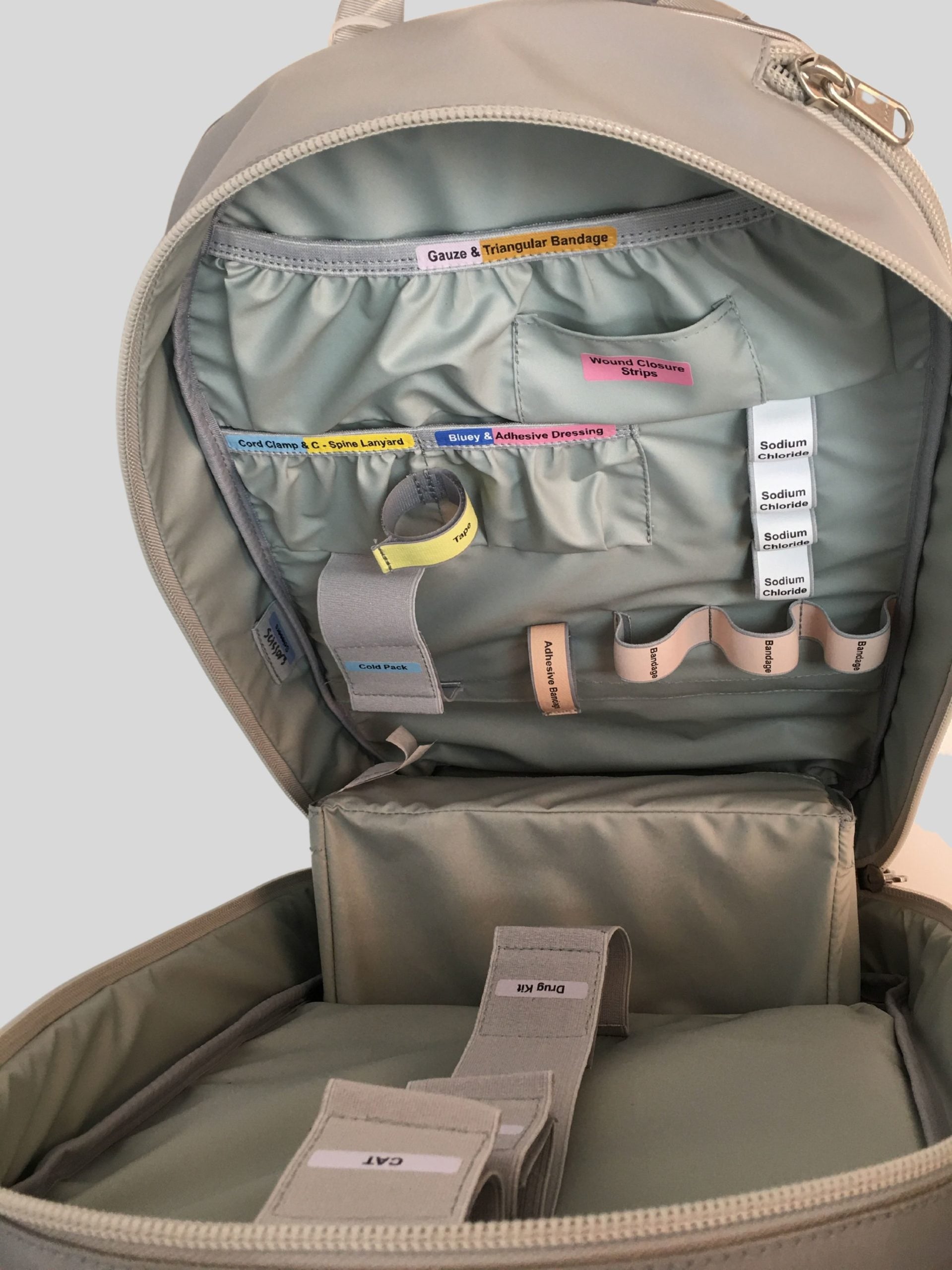 Neann FAB First Aid Backpack Bag Only - Grey | QureMed