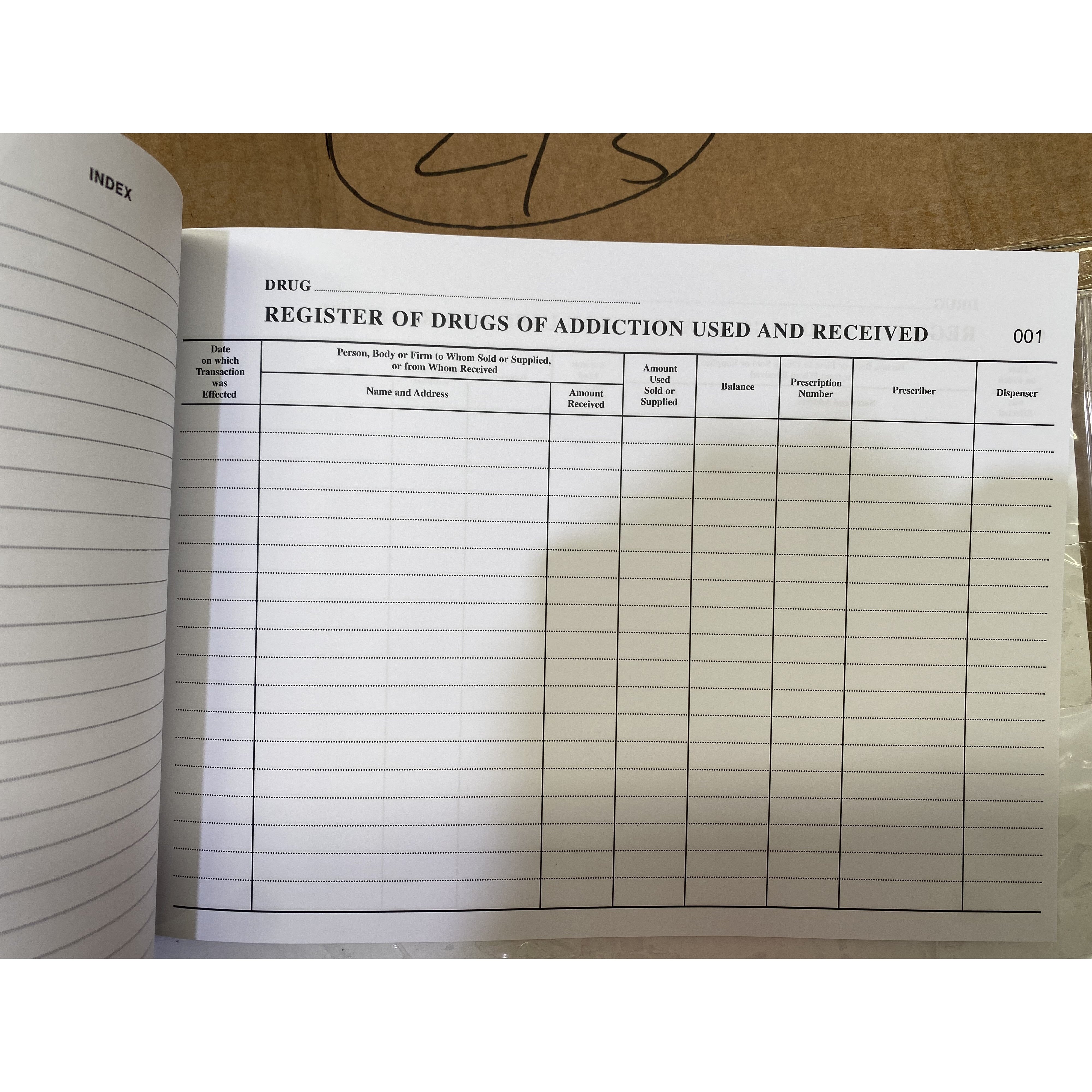 Drug Register HA176 Dispensary | QureMed