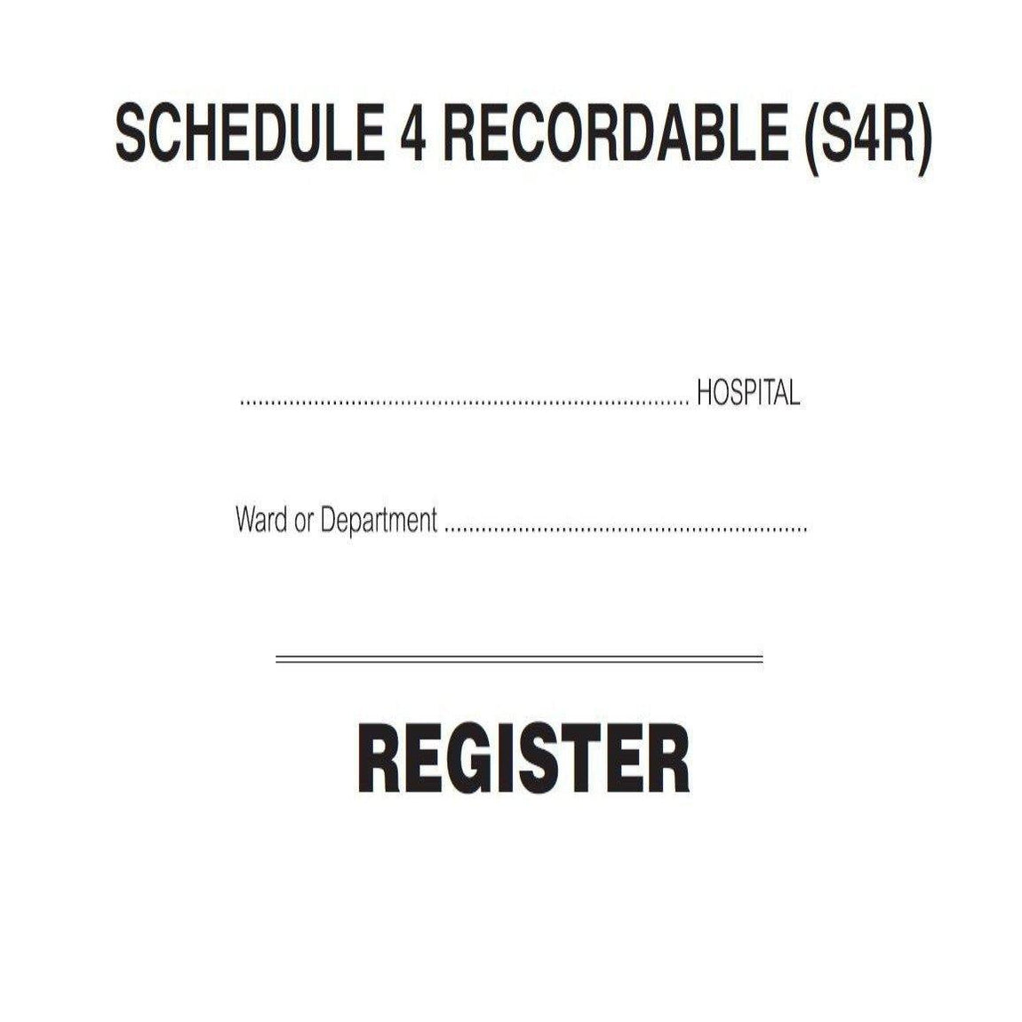 Drug Register Schedule 4 (S4R) Multiple Drugs Per Page | QureMed