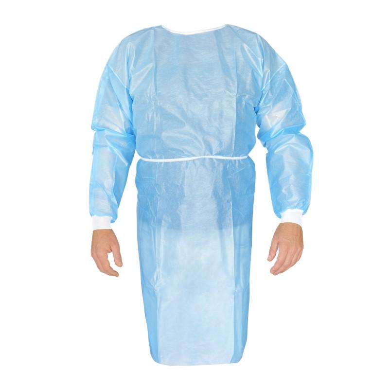 Gown Isolation Blue Impervious Disp | QureMed