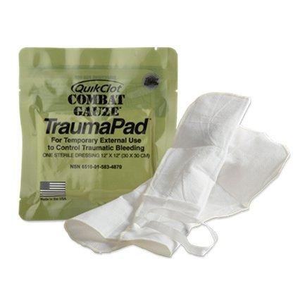 QuikClot Combat Gauze Trauma Pad 12x12' XrayStrip | QureMed